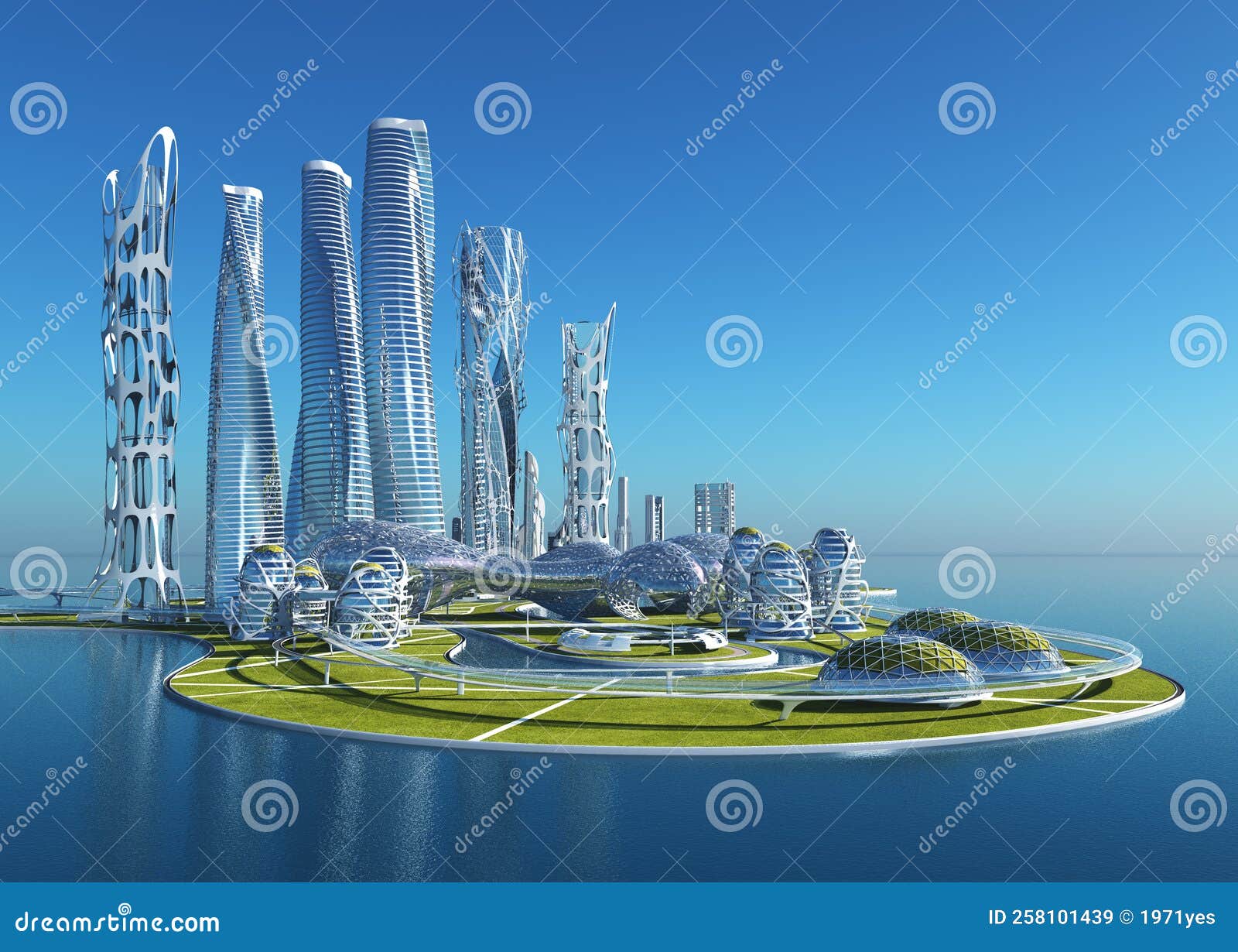 FutureBeautiful City of Fantasy Stock Illustration - Illustration of ...