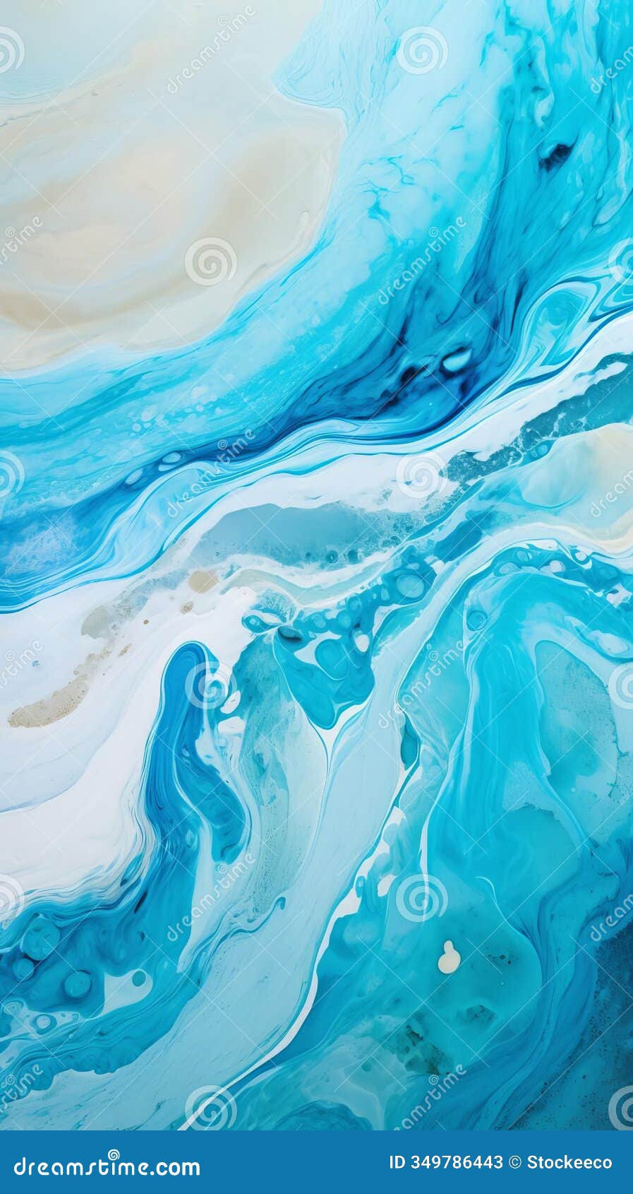 Biomorphic Abstraction: Street Art With Ocean And Sea Waves Royalty ...