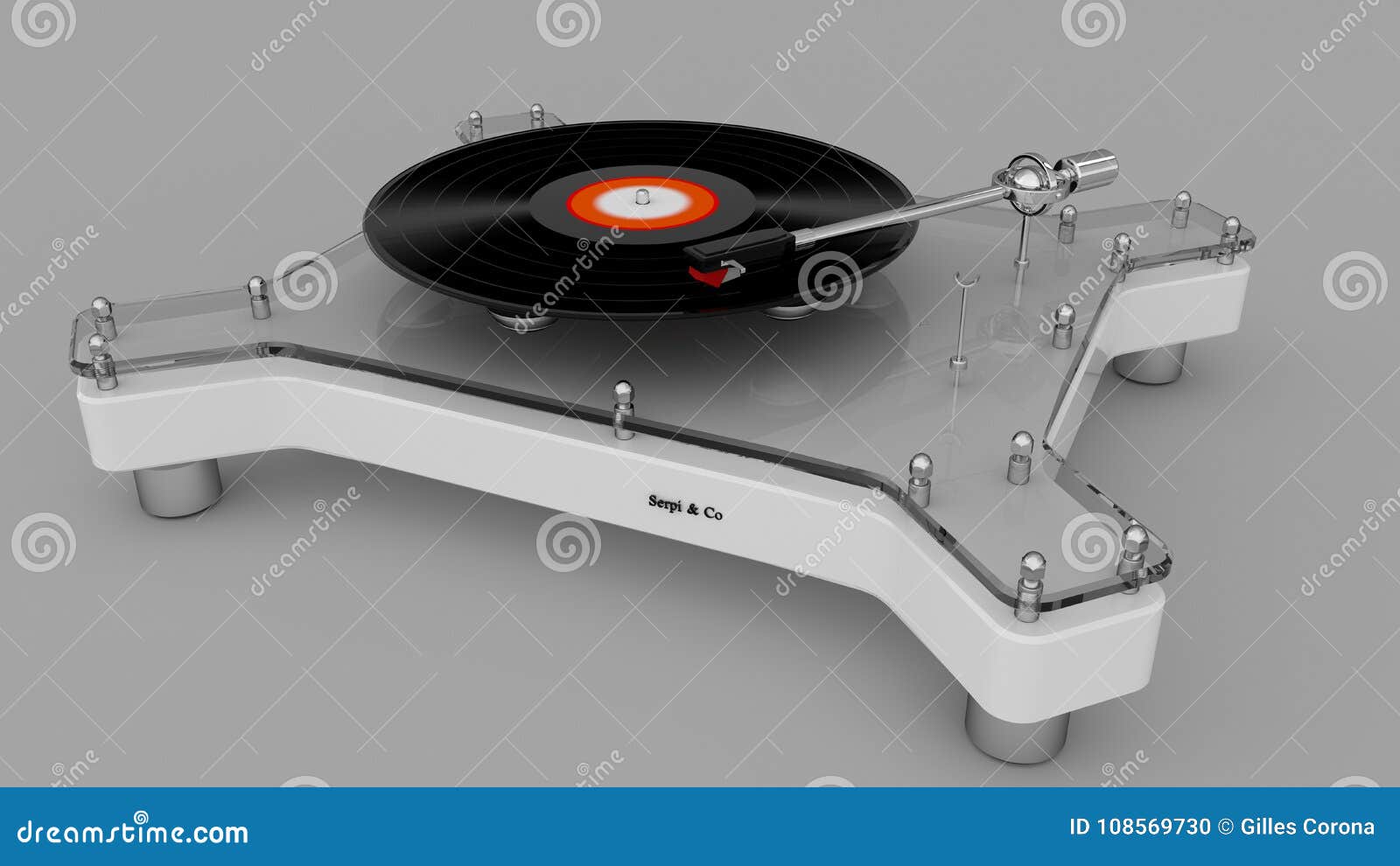 Disc turntable stock illustration. Illustration of plexiglass - 108569730