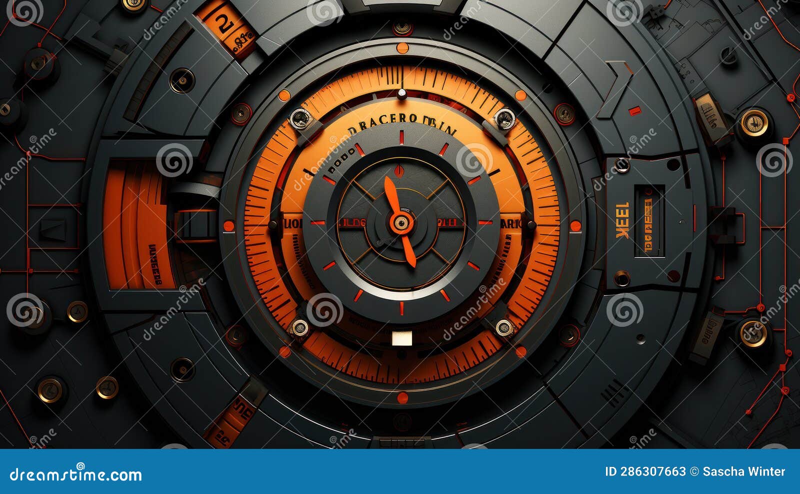 Futurist Mechanical Precision: Droidrc Clock App Stock Image - Image of background, digital ...
