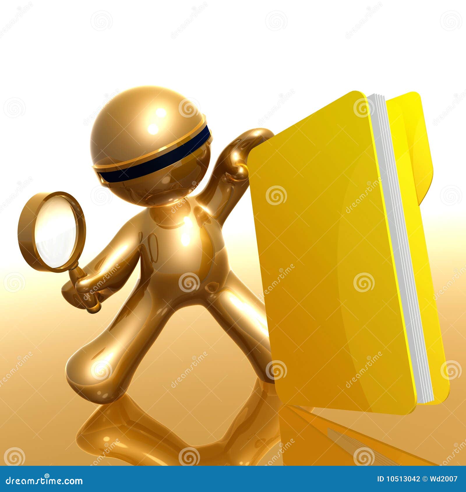 Futuristic 3d Figure Searching Big Folder Stock Illustration ...