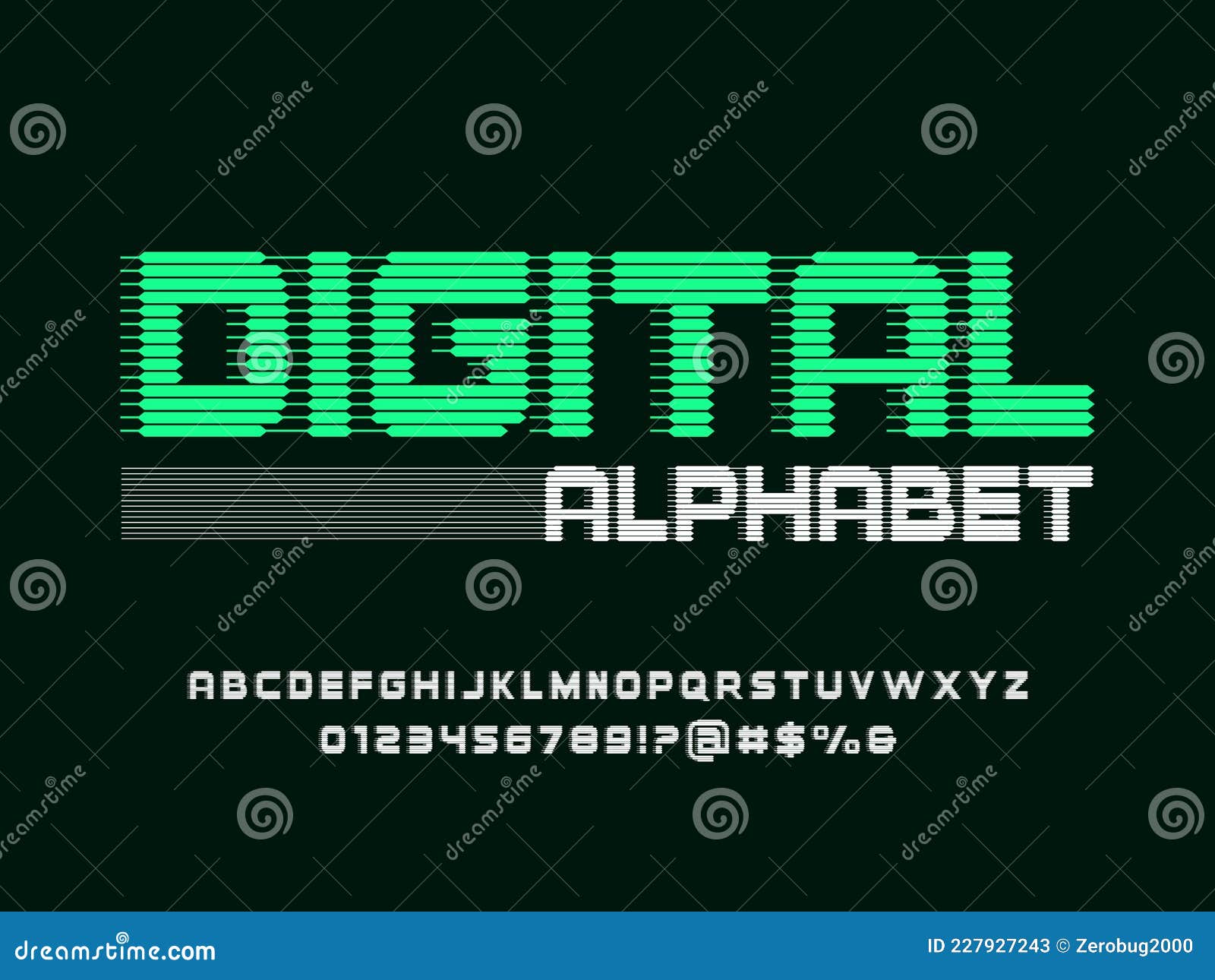 Tech font stock vector. Illustration of modern, digital - 227927243