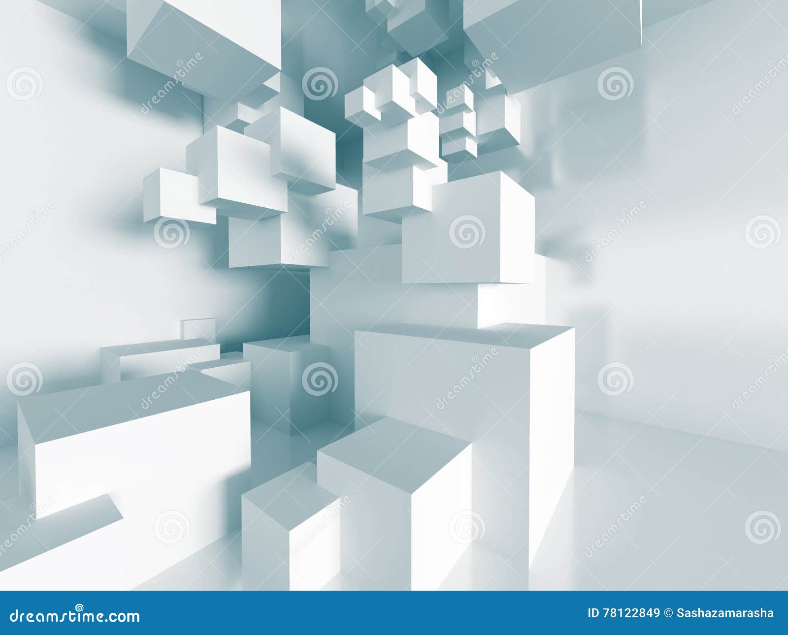 Futuristic Abstract Architecture. Blocks Design Stock Illustration ...