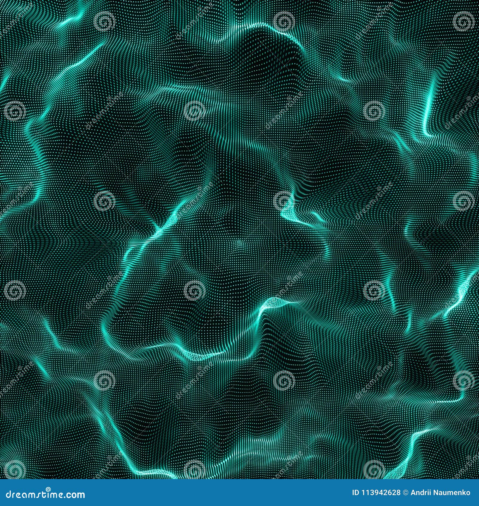 Futuristic Abstract Background. 3d Render Illustration. Warp Surface ...