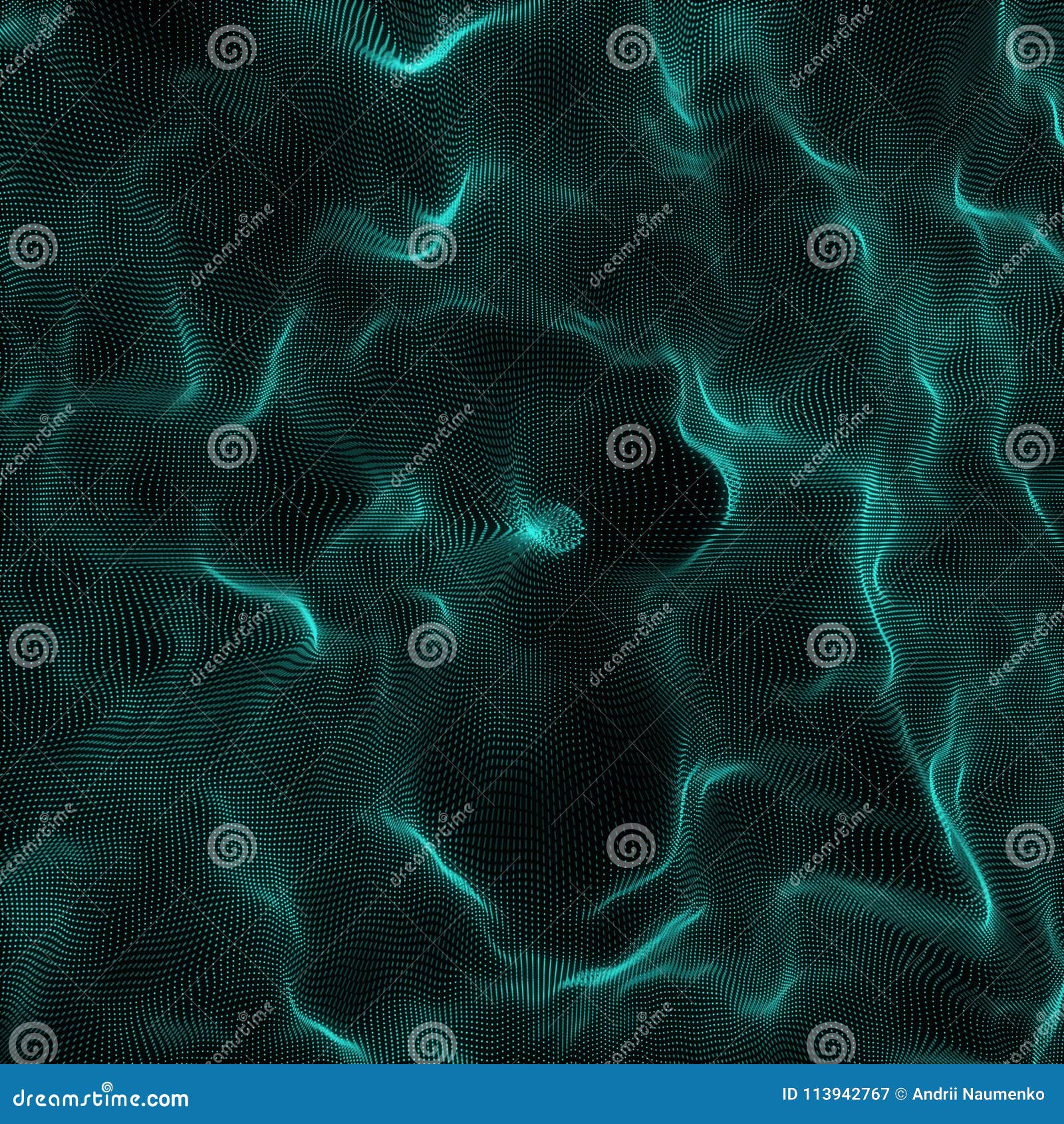 Futuristic Abstract Background. 3d Render Illustration. Warp Surface ...