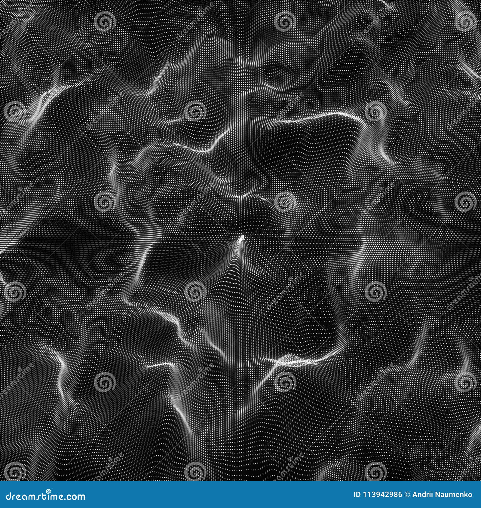 Futuristic Abstract Background. 3d Render Illustration. Warp Surface ...