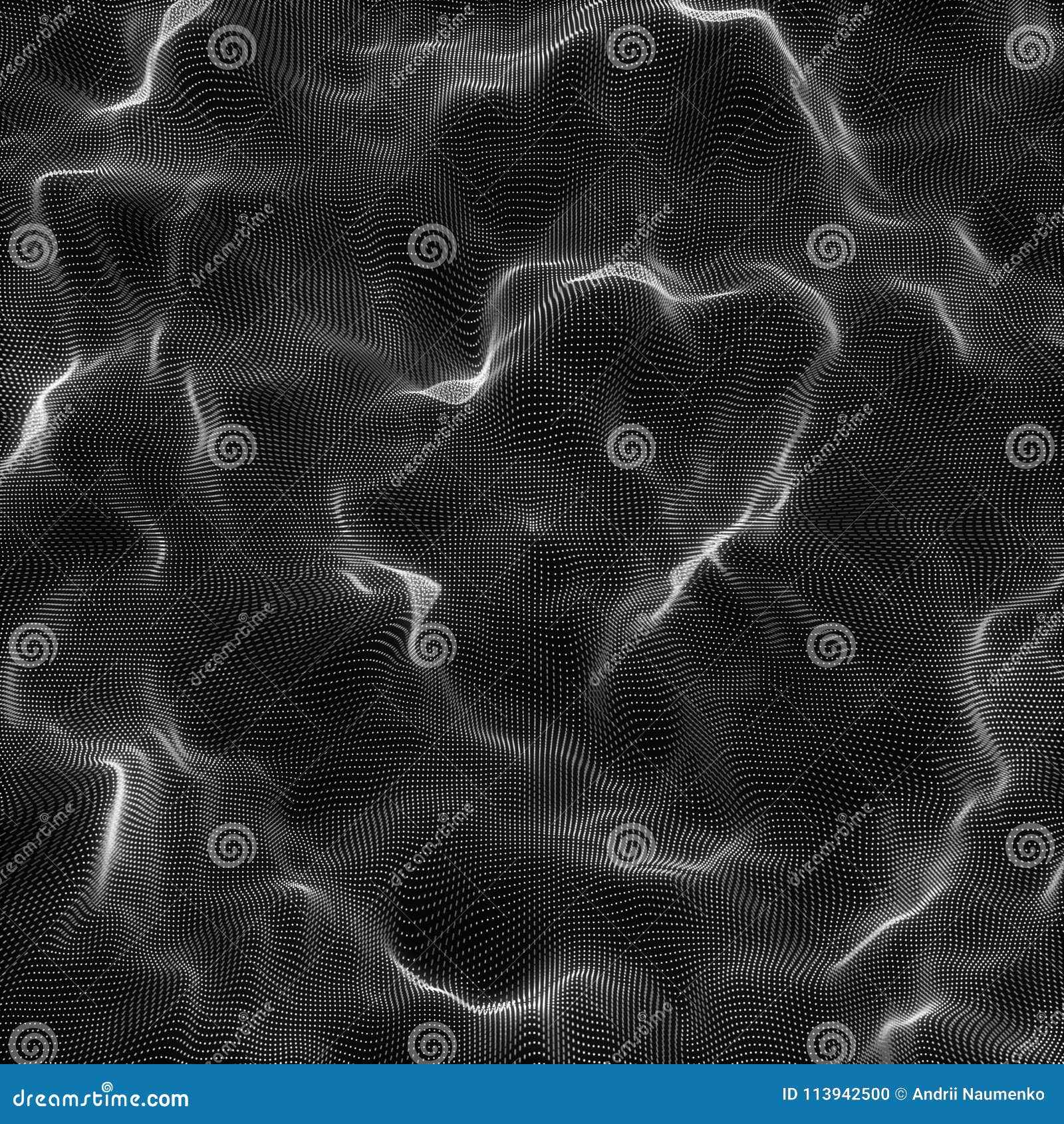 Futuristic Abstract Background. 3d Render Illustration. Warp Surface ...