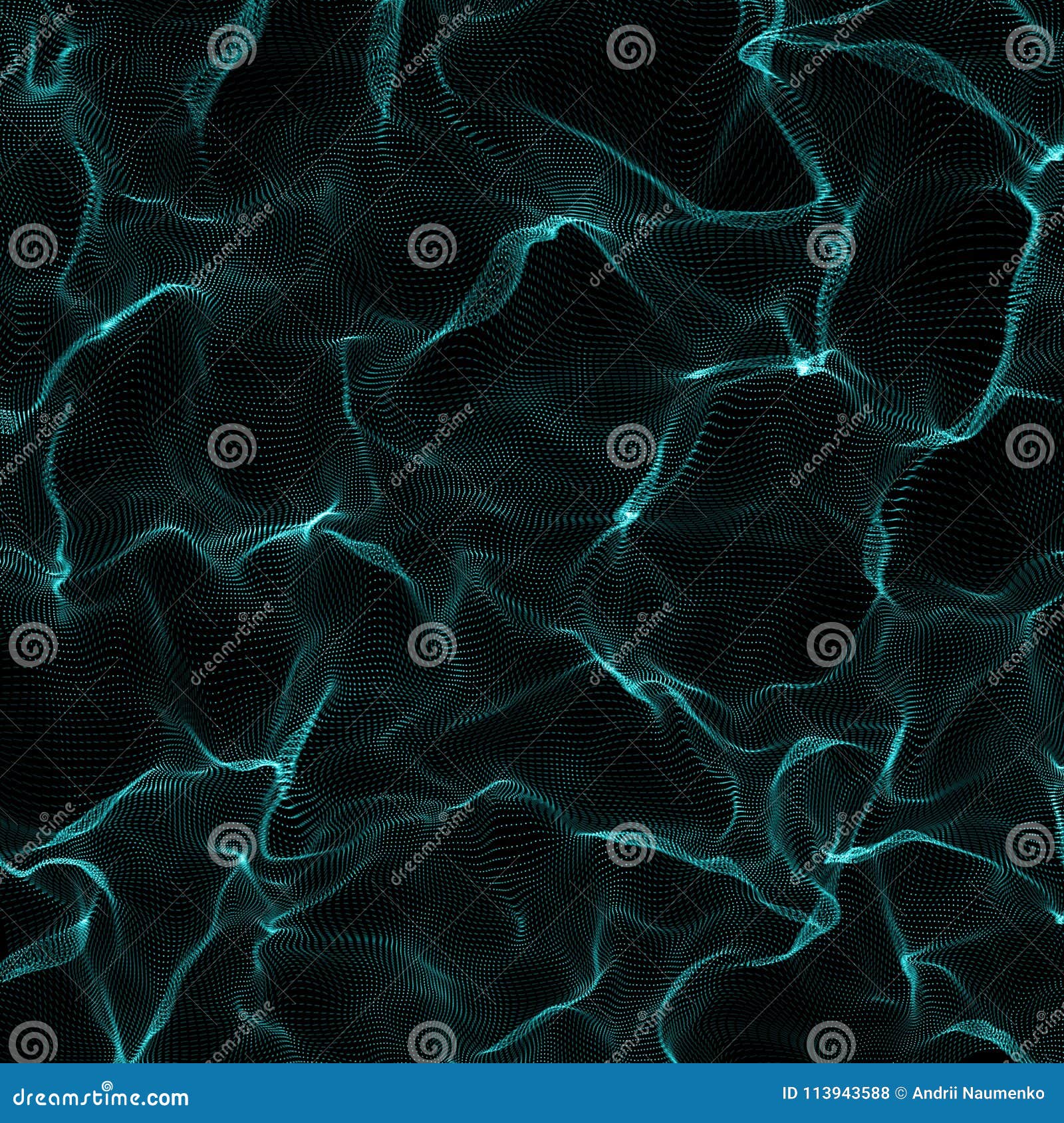 Futuristic Abstract Background. 3d Render Illustration. Warp Surface ...