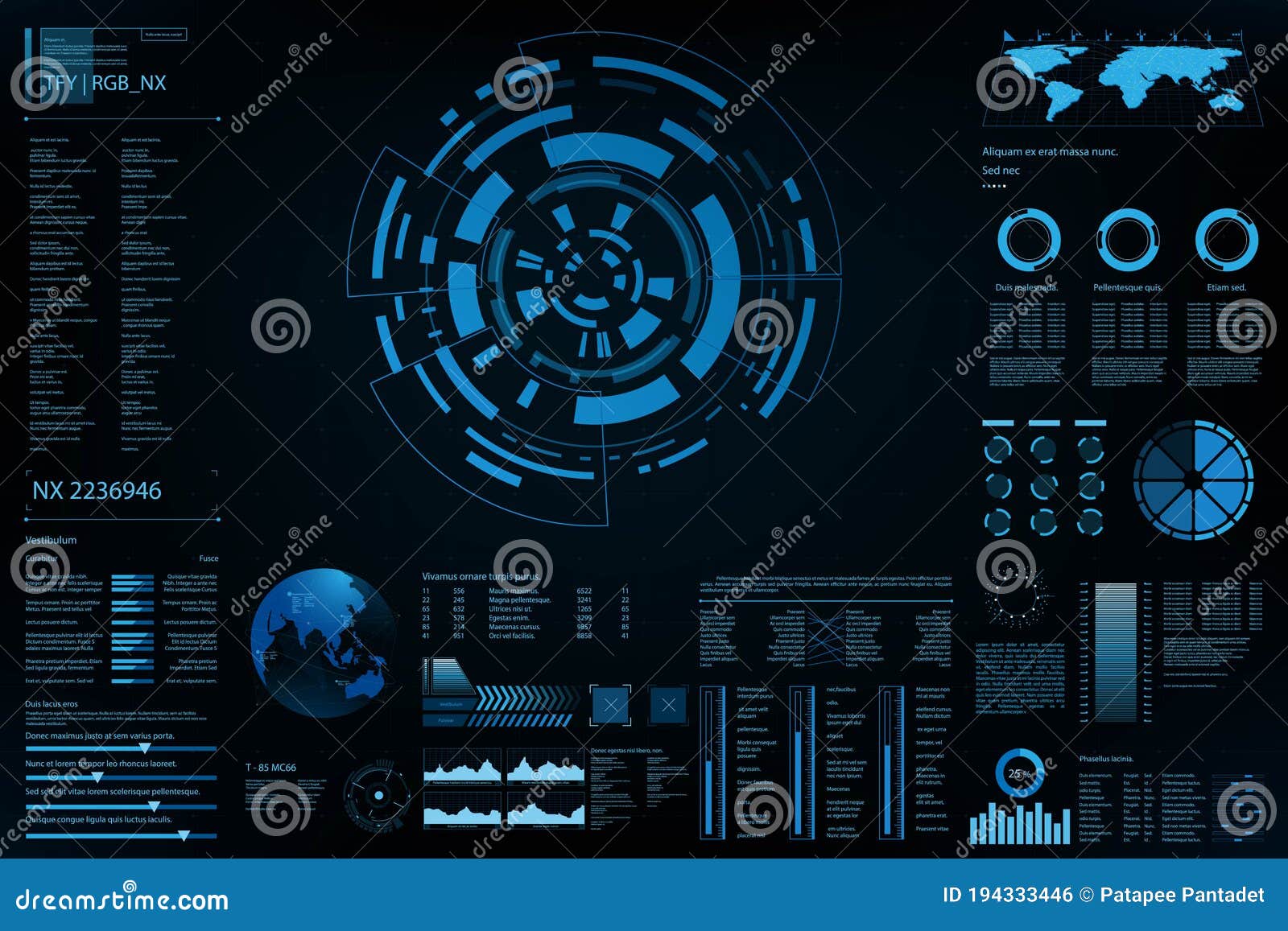 Data Dashboard. Modern Infographic Ui Interface, Admin Panel With ...