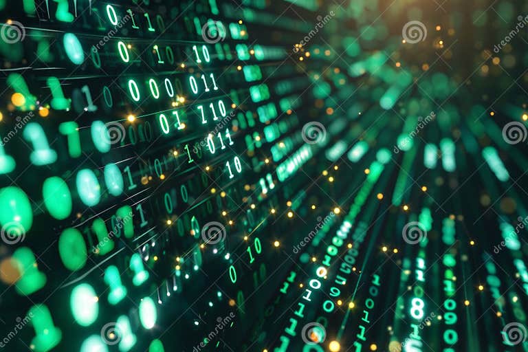 Abstract Digital Background with Binary Code Stock Illustration ...