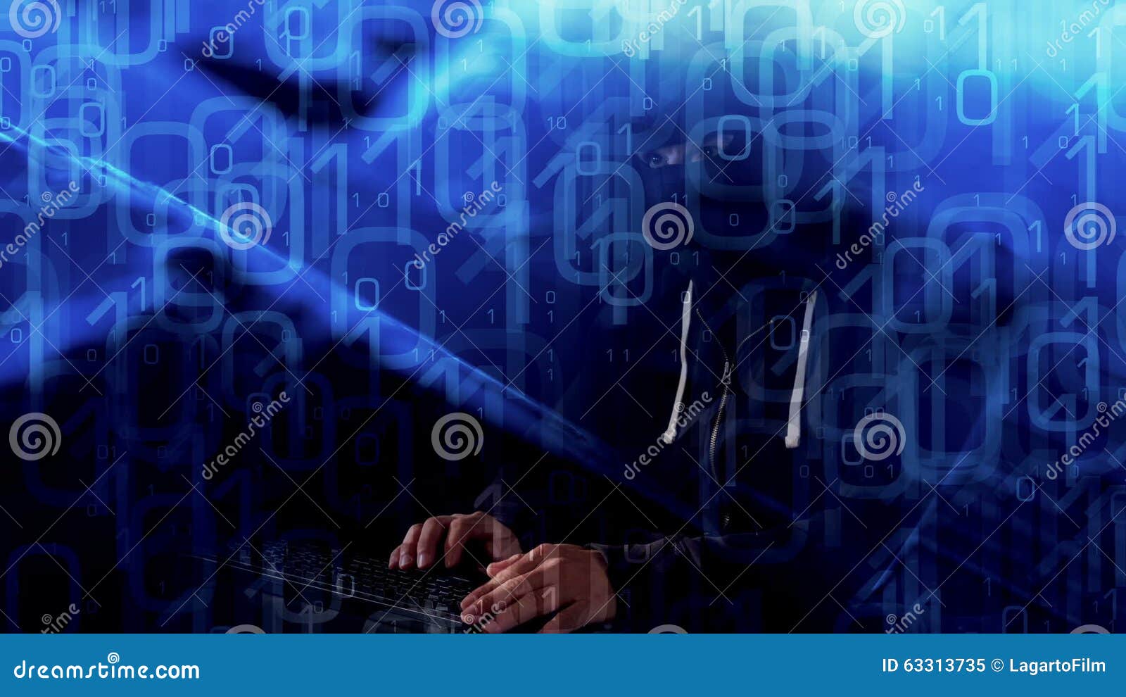 Futuristic Abstract Background Hacker Typing On Keyboard Stock Video