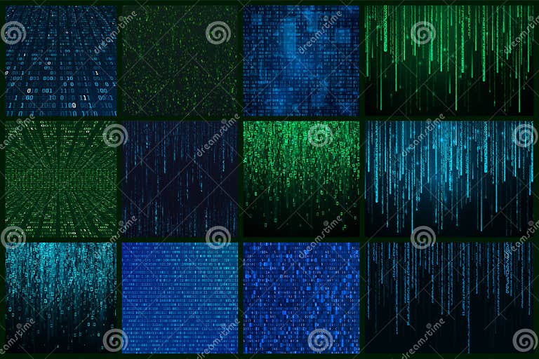 Futuristic Abstract Background in Matrix Style. Sci Fi Backdrop Stock ...