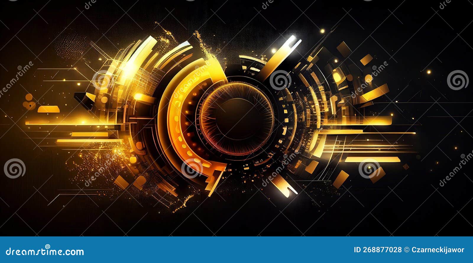 Futuristic Abstract Background. Wide Horizontal Screen Banner. Computer ...