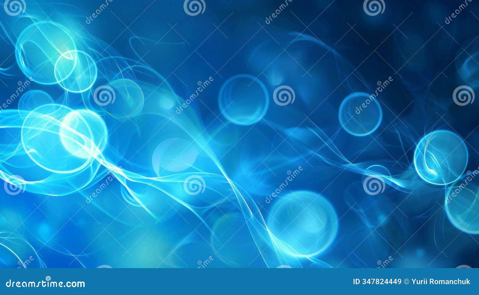 Futuristic Abstract Blue Digital Background with Glowing Circular Elements for Tech Visuals ...