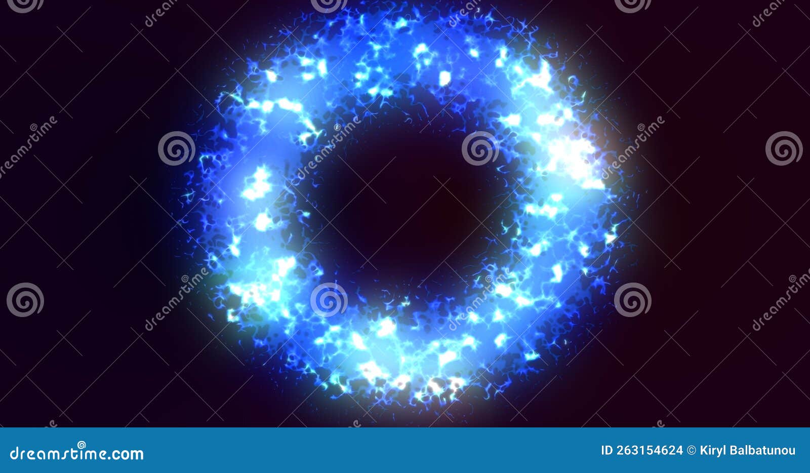 Futuristic Abstract Blue Exploding Ring Circle Glowing Radiant Magical ...