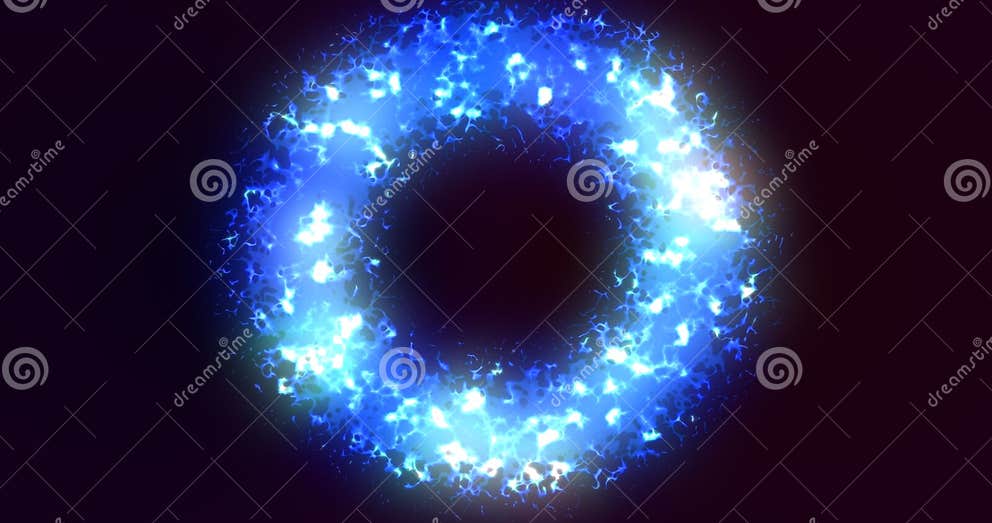 Futuristic Abstract Blue Exploding Ring Circle Glowing Radiant Magical ...