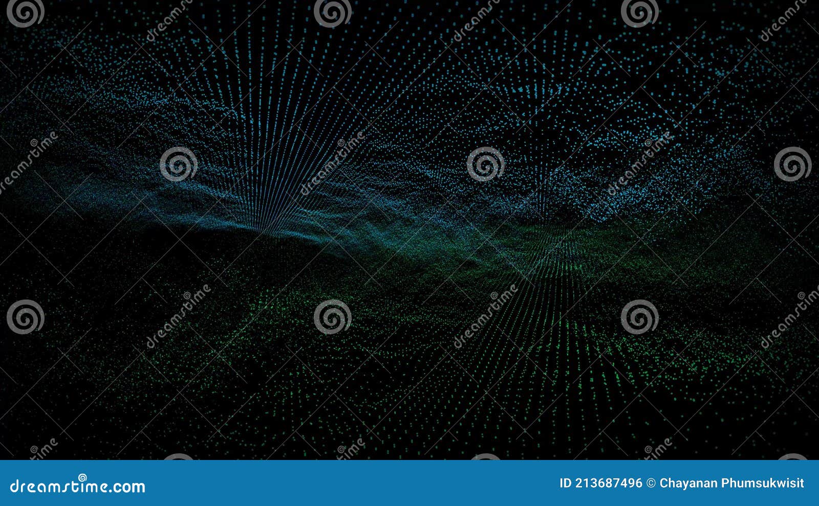 Futuristic Abstract Blur Green Waveform Dimension Ball Oscillation ...
