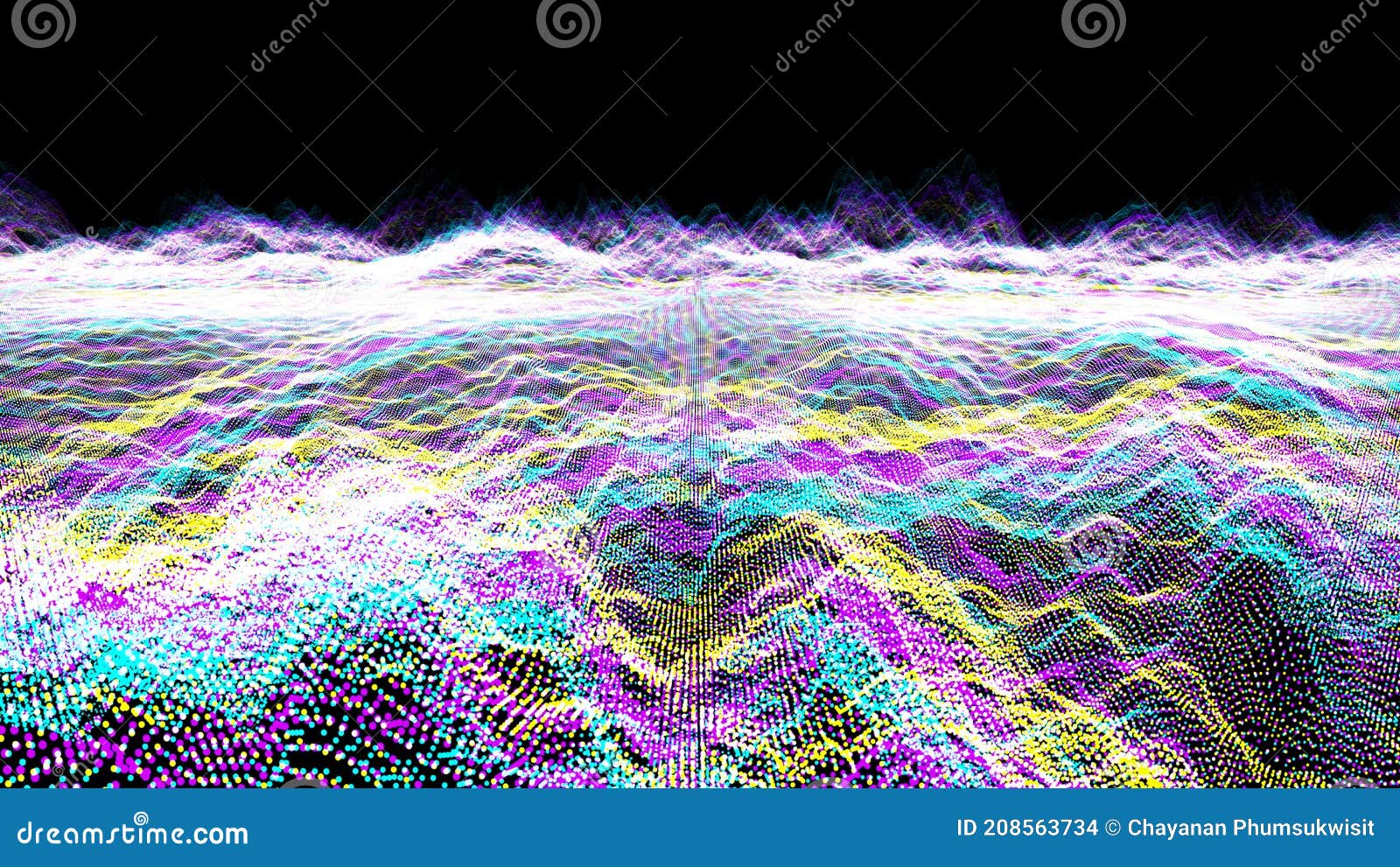 Futuristic Abstract Blur Purple Blue Yellow Waveform Ball Oscillation ...