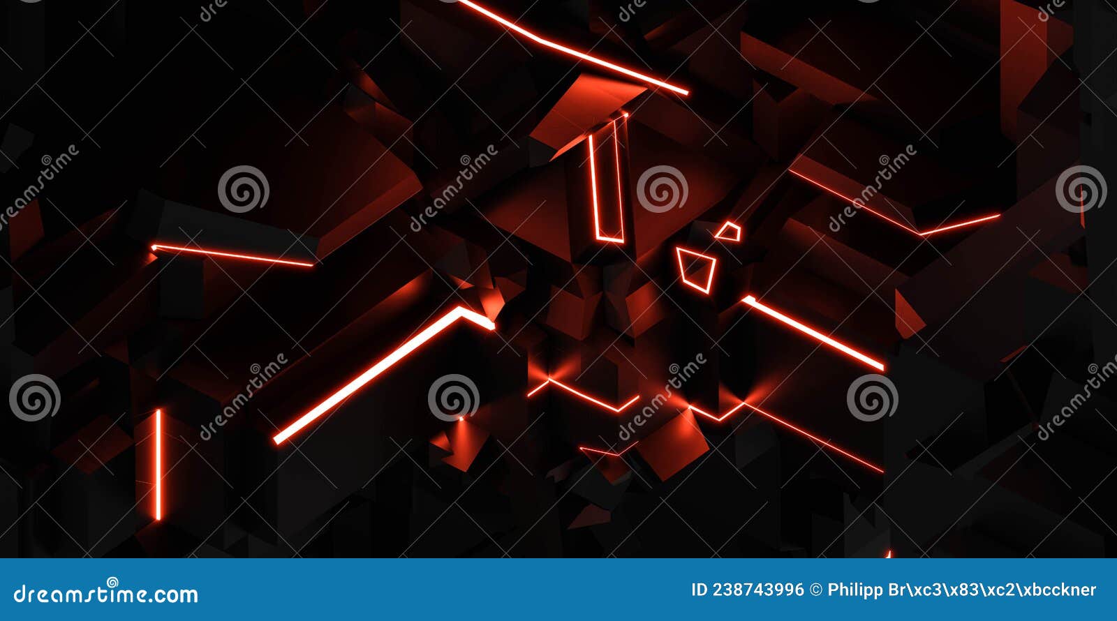 Futuristic Abstract Dark Red Light Technology Wallpaper with Cubic ...