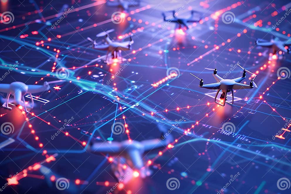 Futuristic Abstract Design of Drones with Color Effects and ...