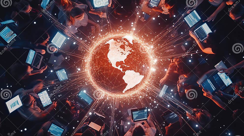 Futuristic Abstract Digital Art with Glowing AI Shapes Stock Photo ...