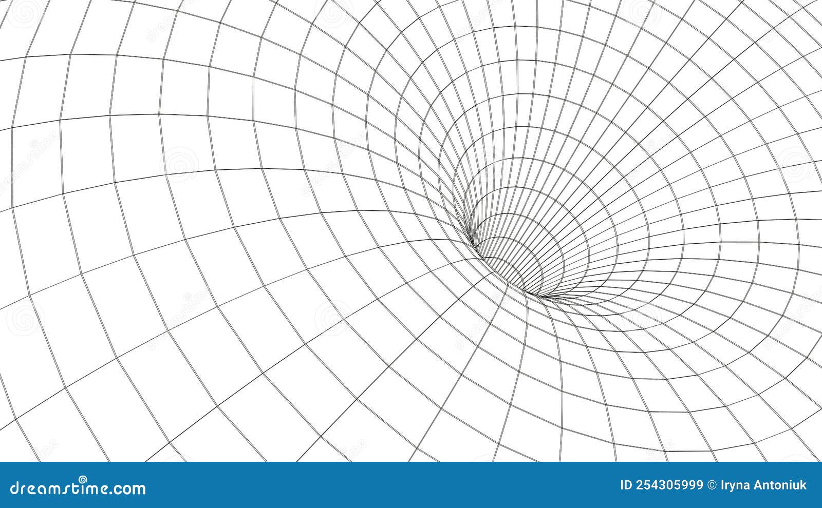 Futuristic Abstract Frame Wormhole. 3D Portal Hole Grid Background ...