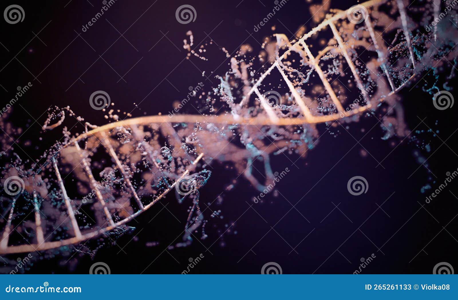 Futuristic Abstract Glittering Double Helix DNA Biological ...