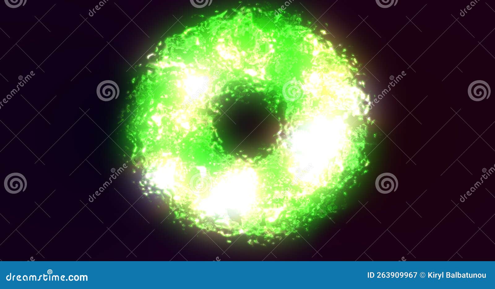 Futuristic Abstract Green Exploding Ring Circle Glowing Radiant Magical ...