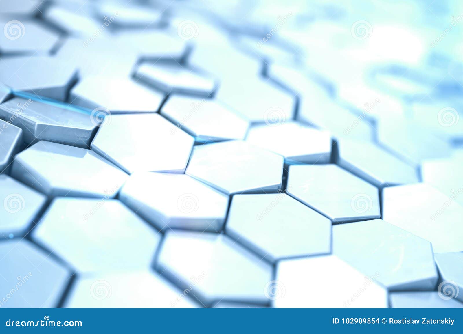 Futuristic Abstract Hexagonal Background with Depth of Field Effect ...