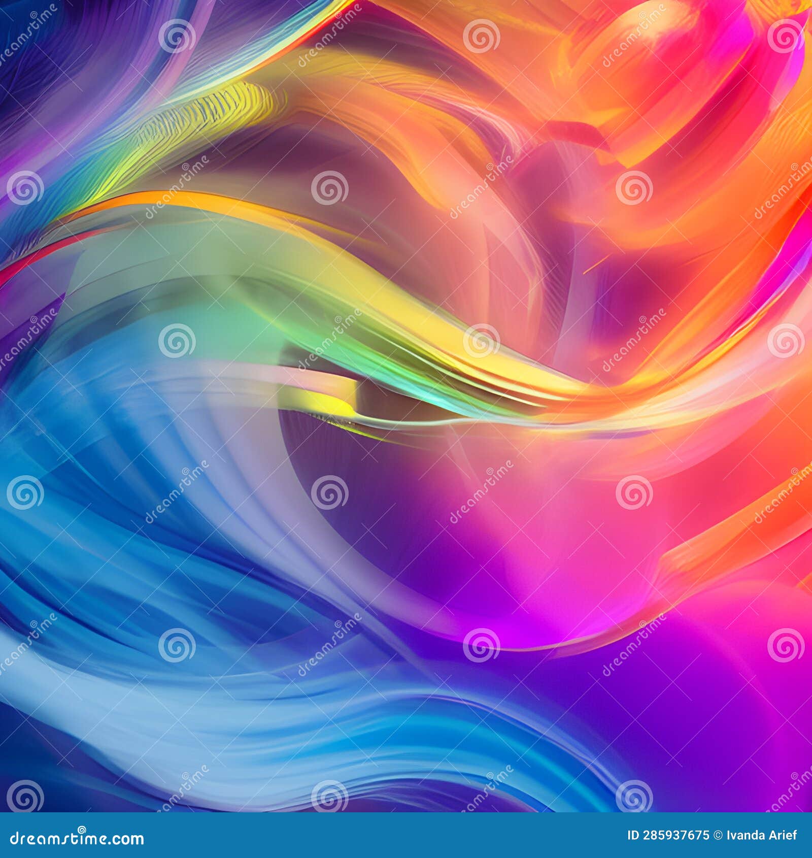 Futuristic Abstract Image Background, Colourful Cloud Smoke Random Line ...