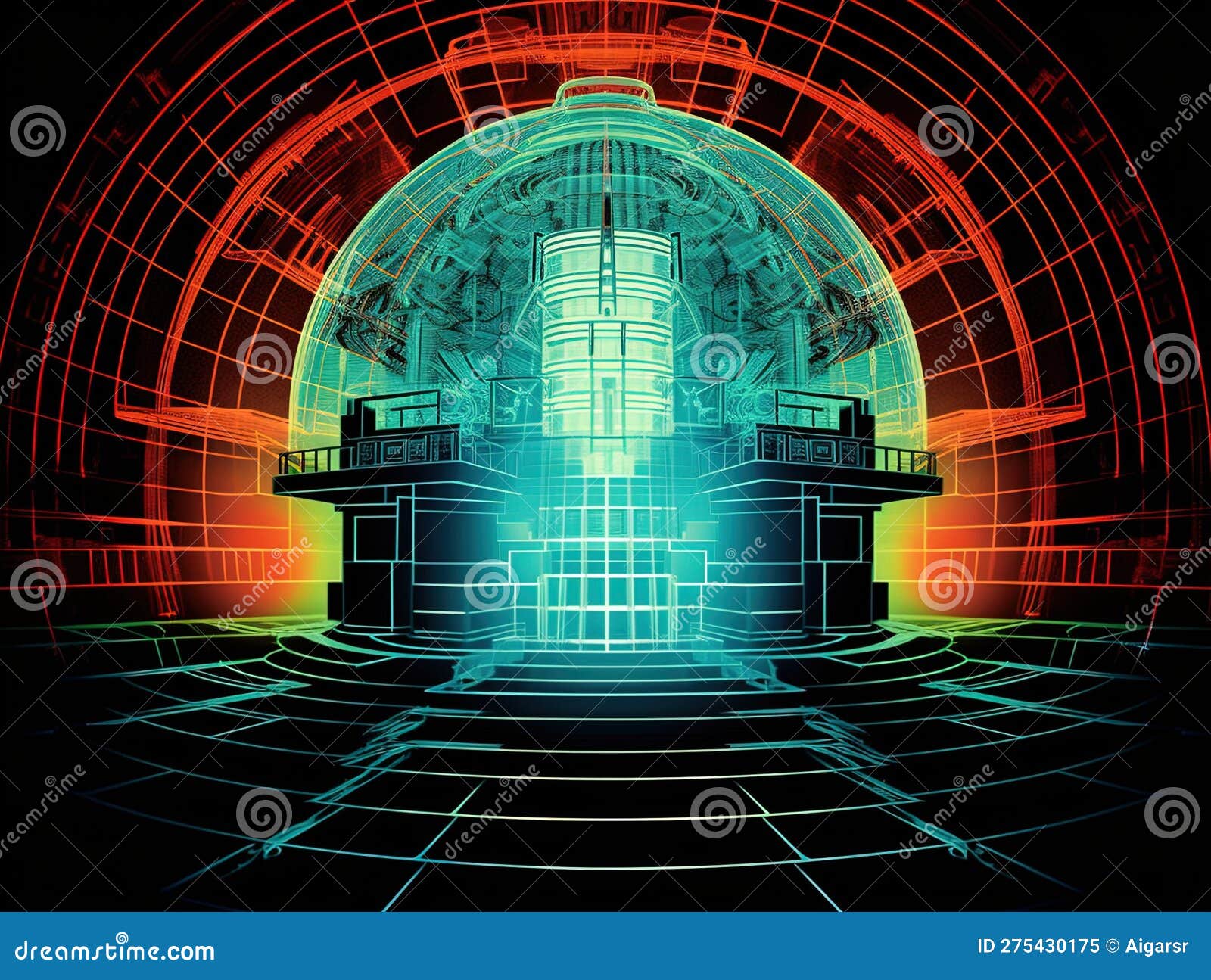 Abstract Reactor Core Sliced Metal Rings Stock Illustration ...