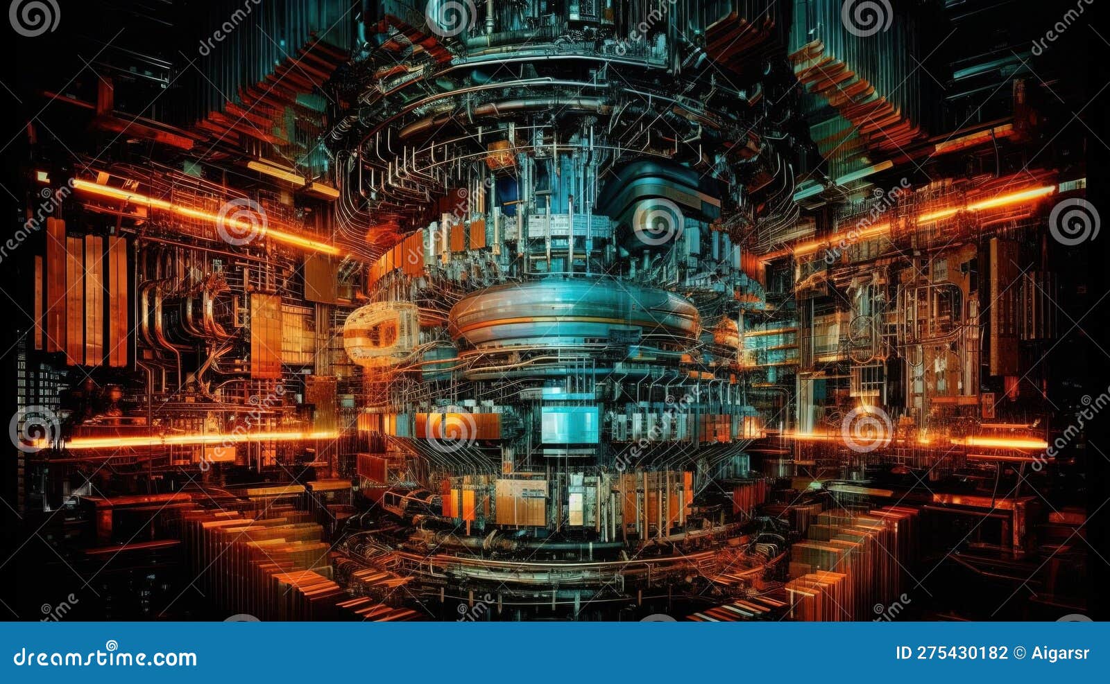 Futuristic Abstract Image of Thermonuclear Reactor Stock Illustration ...