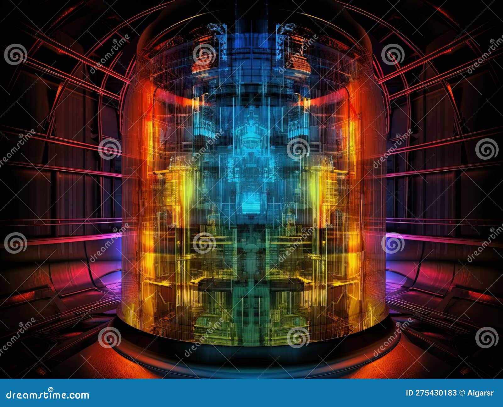 Futuristic Abstract Image of Thermonuclear Reactor Stock Illustration ...