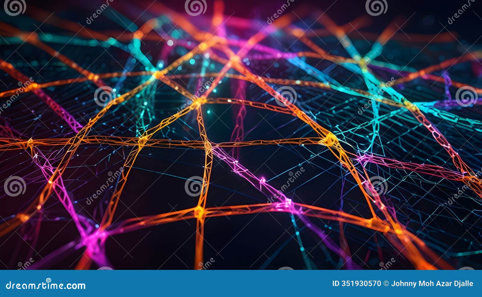 A Futuristic Abstract Mesh Glowing In Vibrant Electric Colors Stock ...