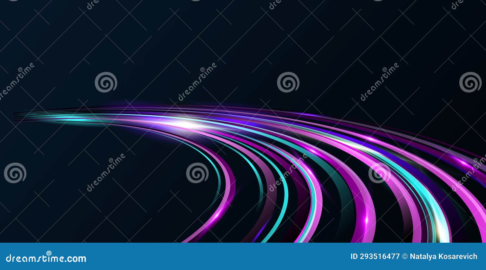Futuristic Abstract Perspective Flash, Glowing Road Light Strips. Light ...