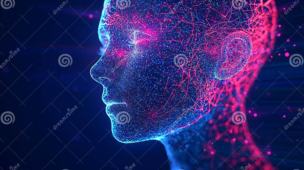 Futuristic Abstract Portrait of a Human-Formed Entity Constructed from ...