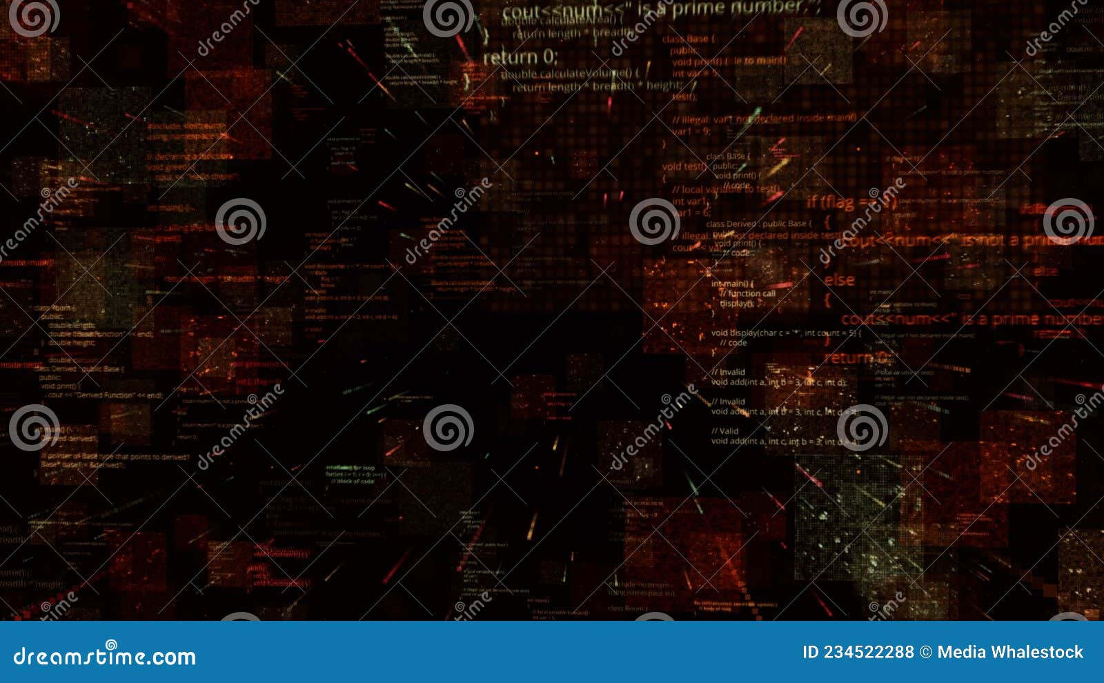 Futuristic Abstract Programming Red Digital Code, Seamless Loop ...