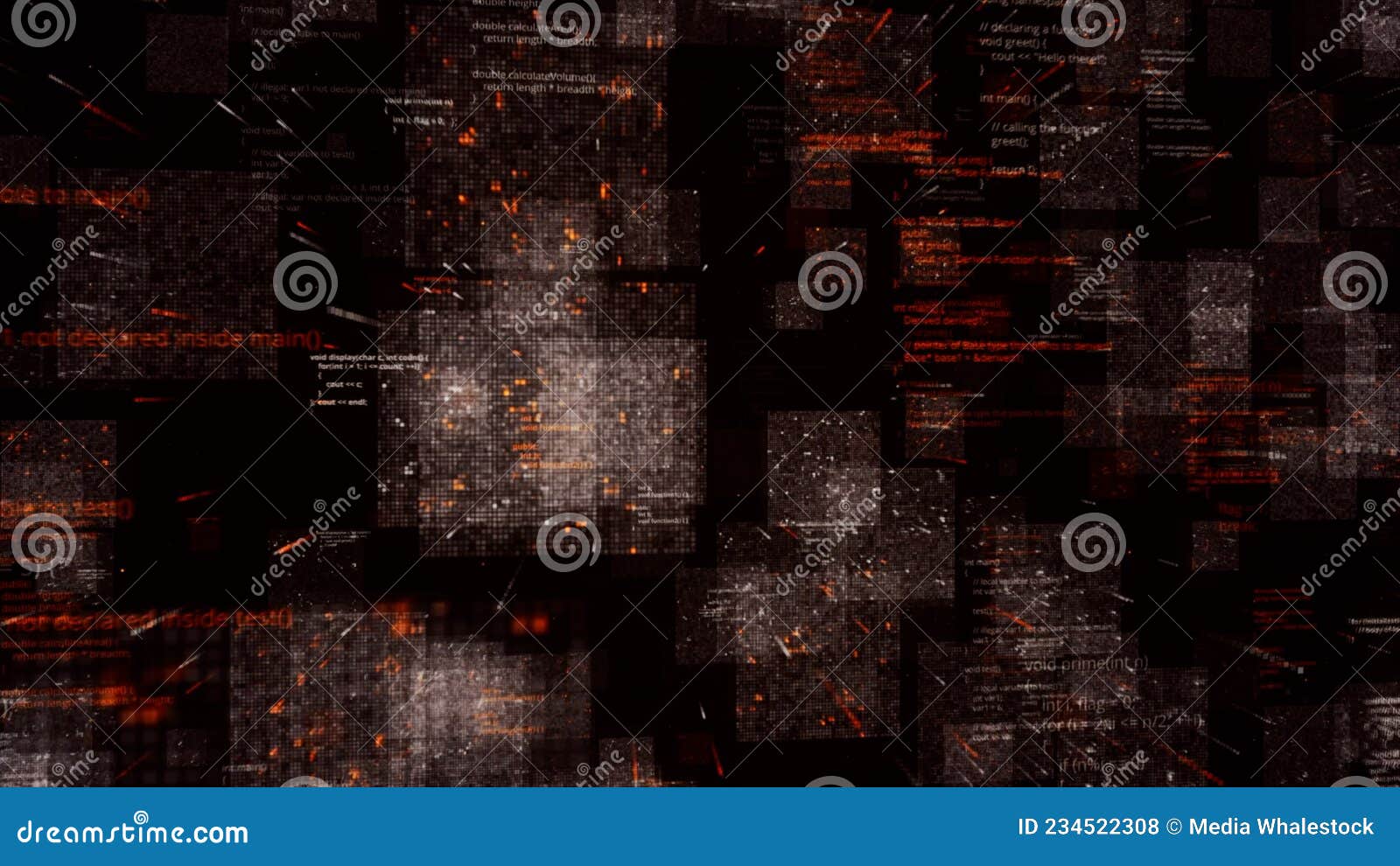 Futuristic Abstract Programming Red Digital Code Seamless Loop Animation Stock Illustration