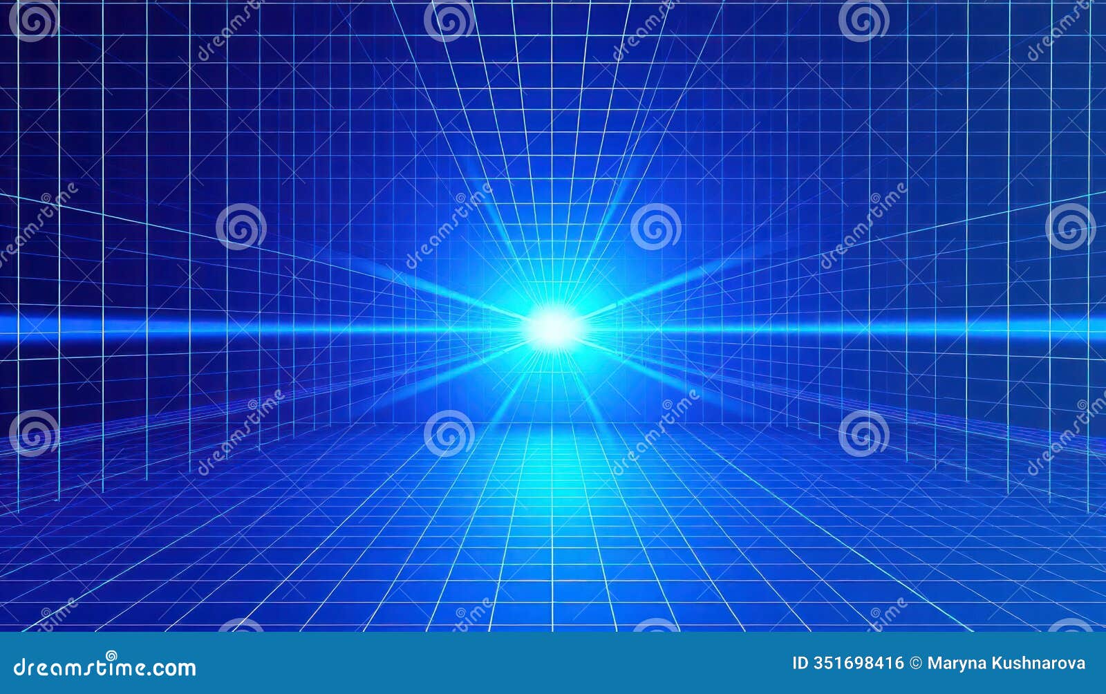 Futuristic Abstract Tech Background with Symmetrical Radial Blue ...