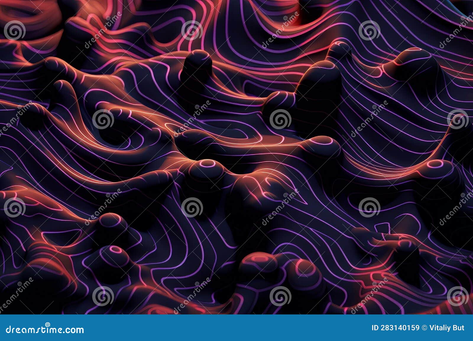 Futuristic Abstract Texture Background Wave Mountains AI Stock ...