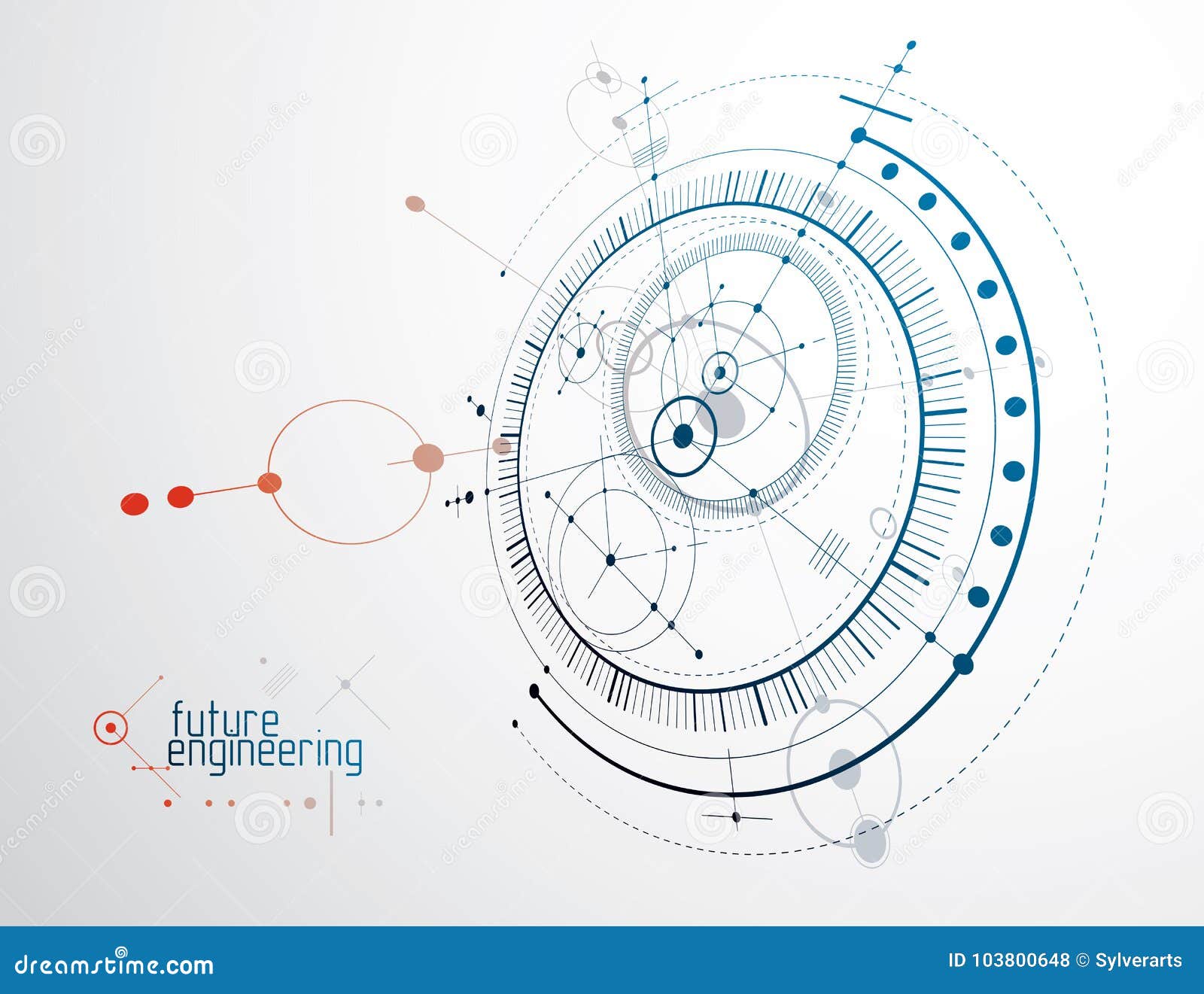 Futuristic Abstract Vector Technology Background. Mechanical Eng Stock ...