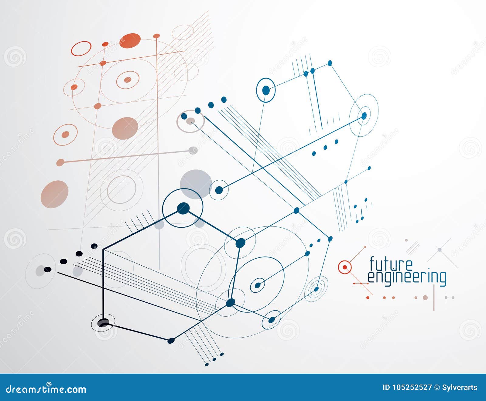 Futuristic Abstract Vector Technology Background. Mechanical Eng Stock ...