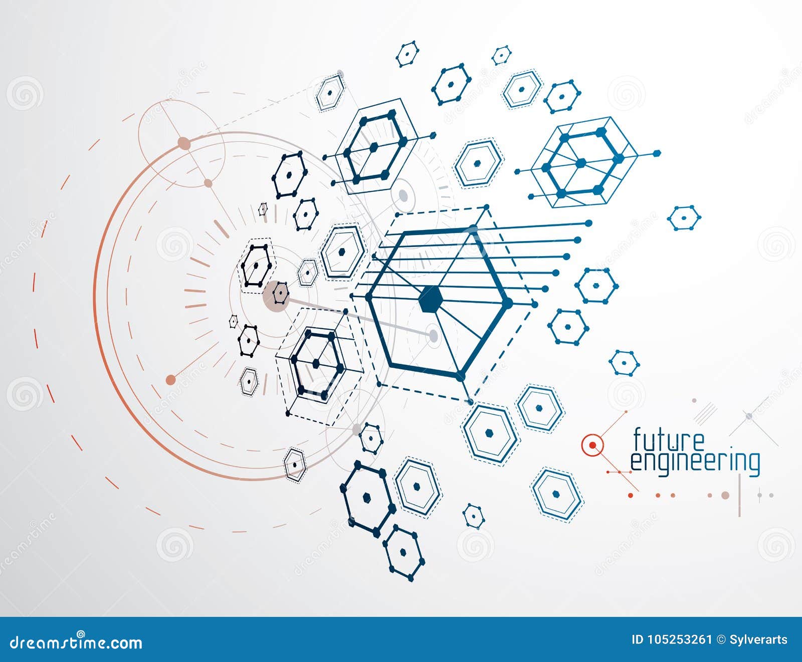 Futuristic Abstract Vector Technology Background. Mechanical Eng Stock ...