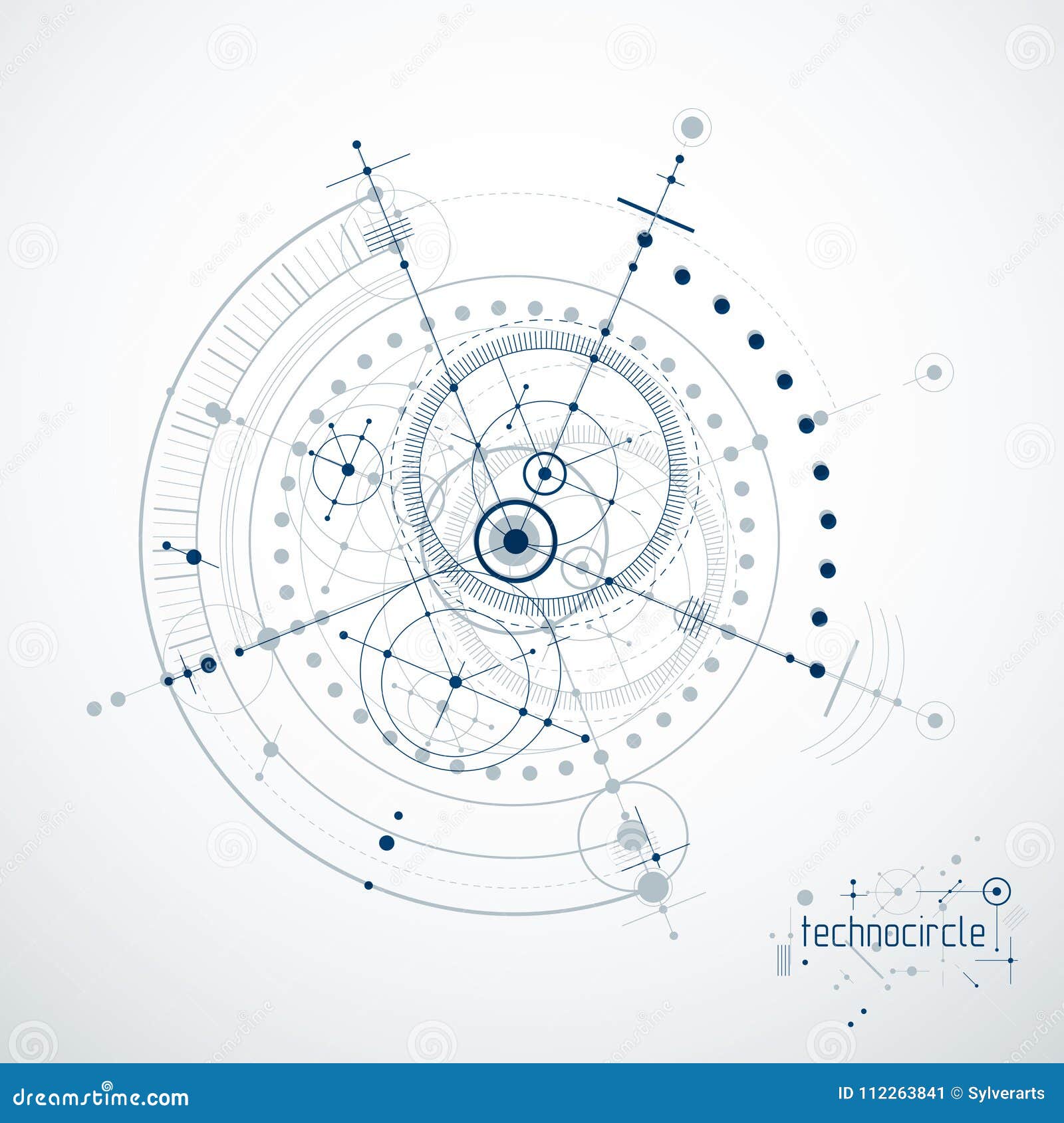 Futuristic Abstract Vector Technology Background. Mechanical Eng Stock ...