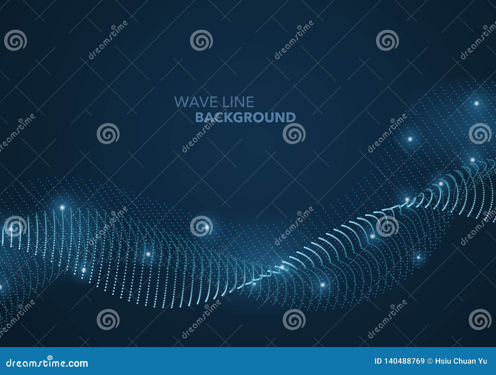 Futuristic Abstract Wave Dot Gradient Line and Illuminated Light Ball ...