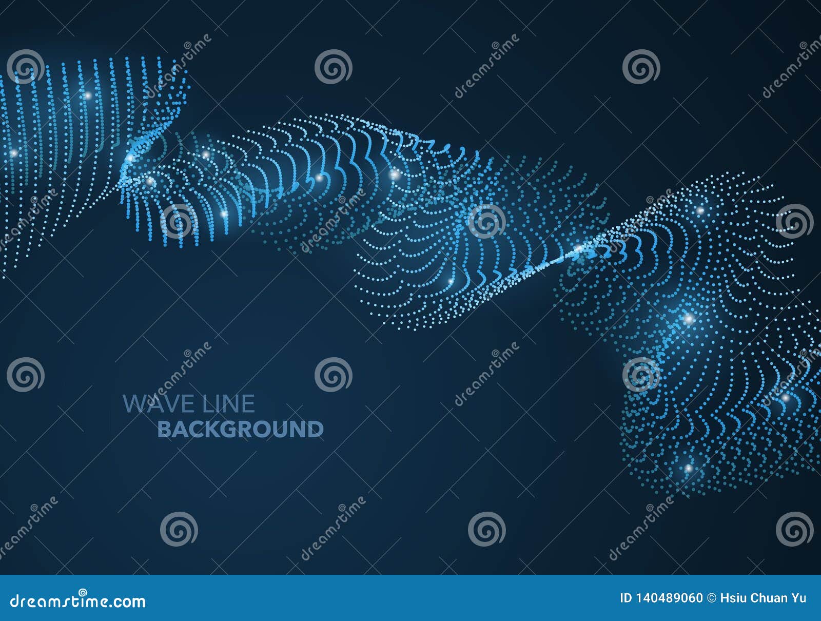 Futuristic Abstract Wave Dot Gradient Line and Illuminated Light Ball ...