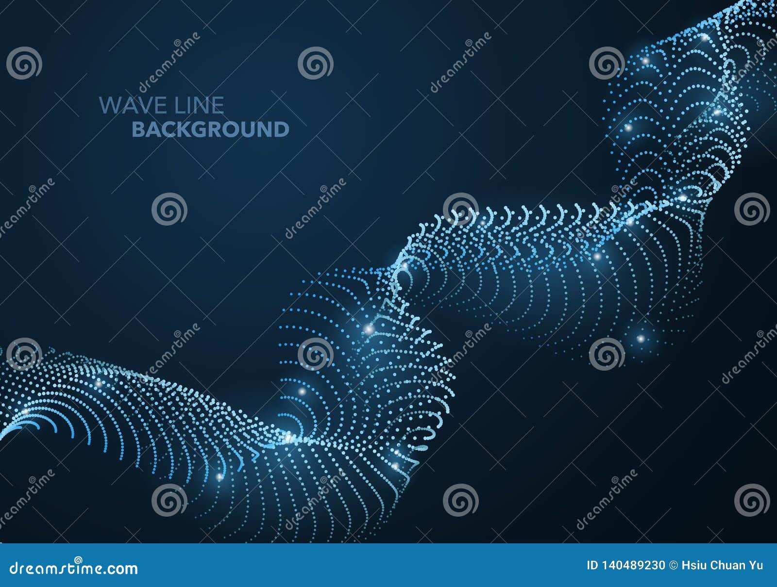 Futuristic Abstract Wave Dot Gradient Line and Illuminated Light Ball ...