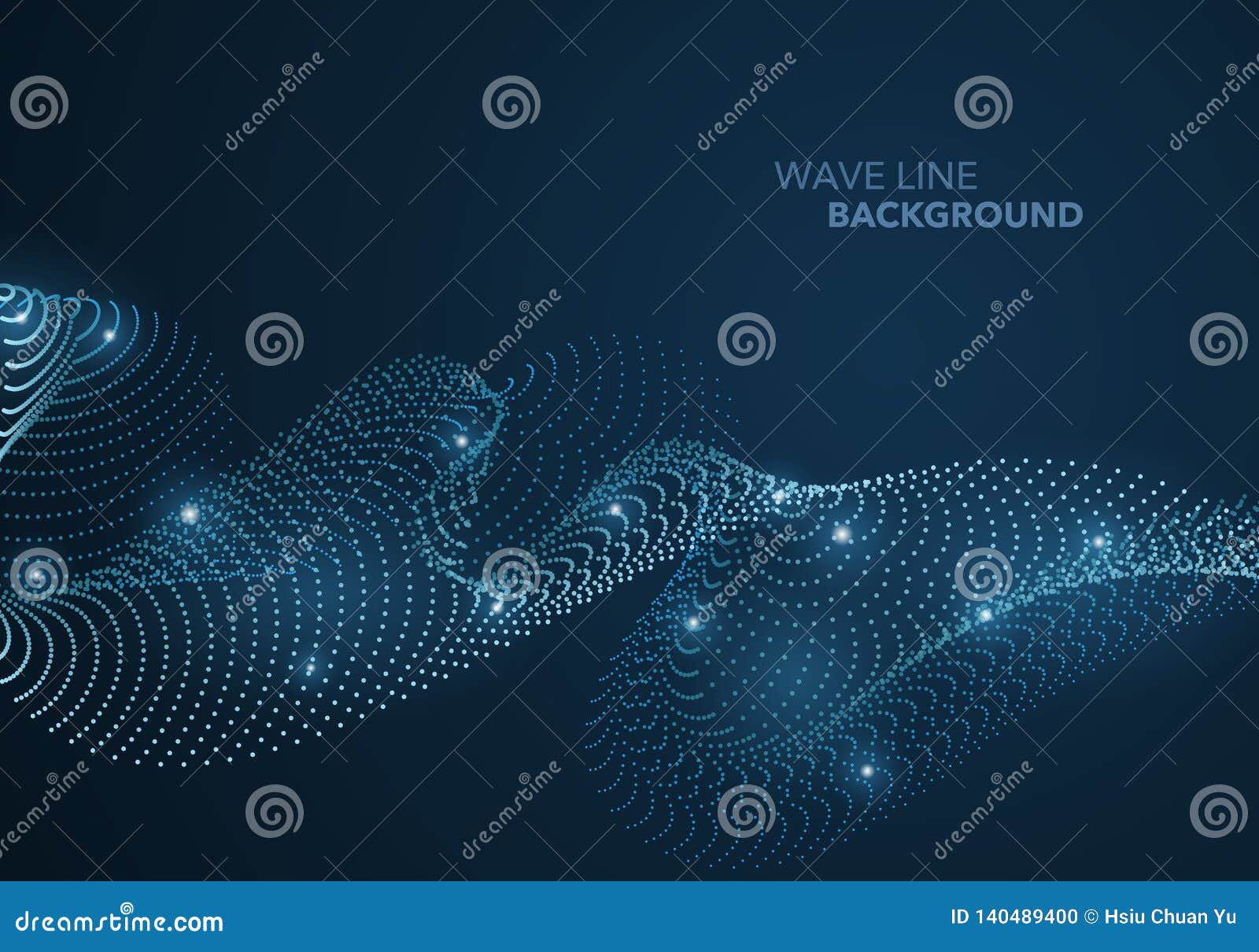 Futuristic Abstract Wave Dot Gradient Line and Illuminated Light Ball ...
