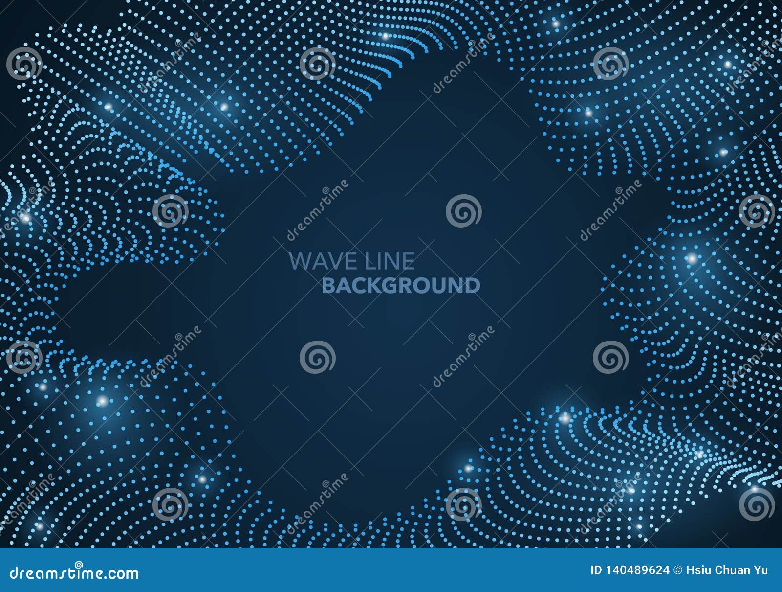 Futuristic Abstract Wave Dot Gradient Line and Illuminated Light Ball ...