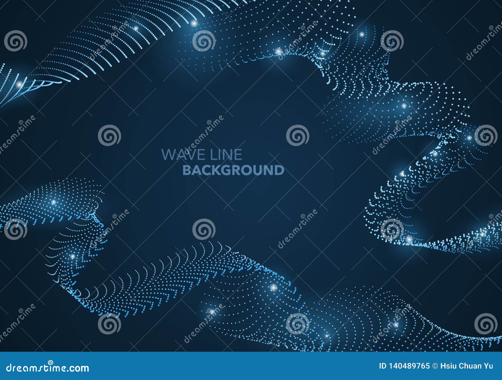Futuristic Abstract Wave Dot Gradient Line and Illuminated Light Ball ...
